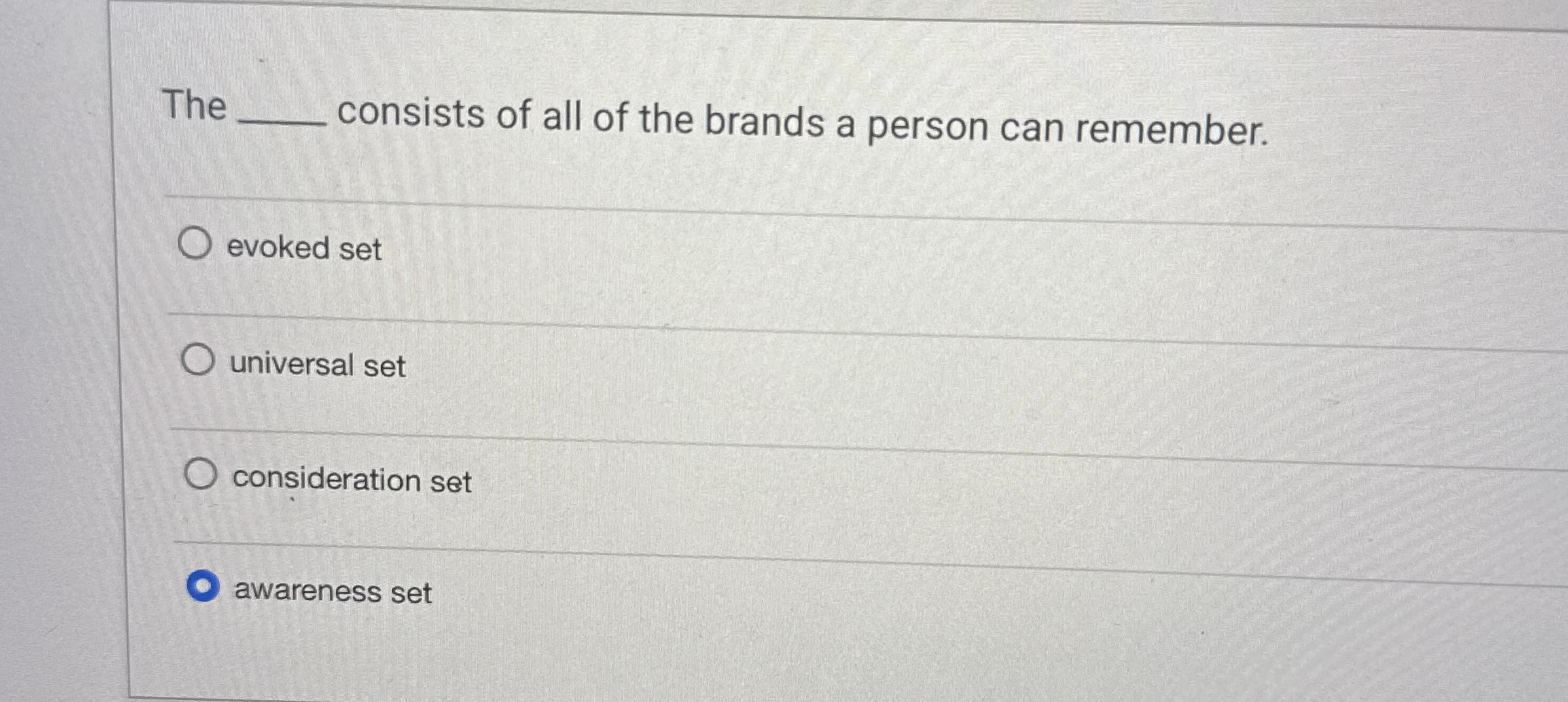 The ﻿consists of all of the brands a person can | Chegg.com