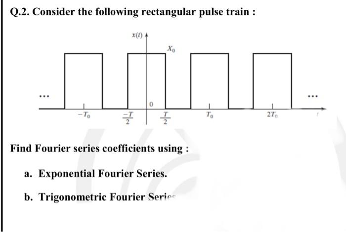 Solved Q.2. Consider the following rectangular pulse train : | Chegg.com
