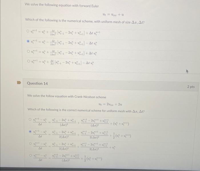 Solved We solve the following equation with forward Euler | Chegg.com