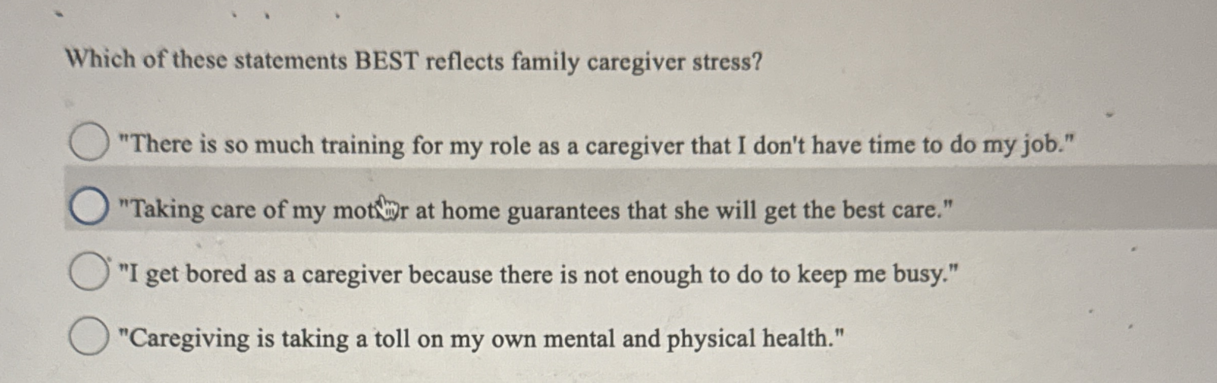 Solved Which of these statements BEST reflects family | Chegg.com