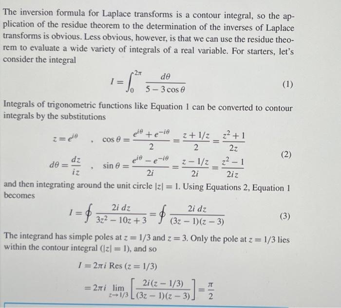 Solved ∫0πcos2θ+4sin2θdθ=2π.The inversion formula for | Chegg.com