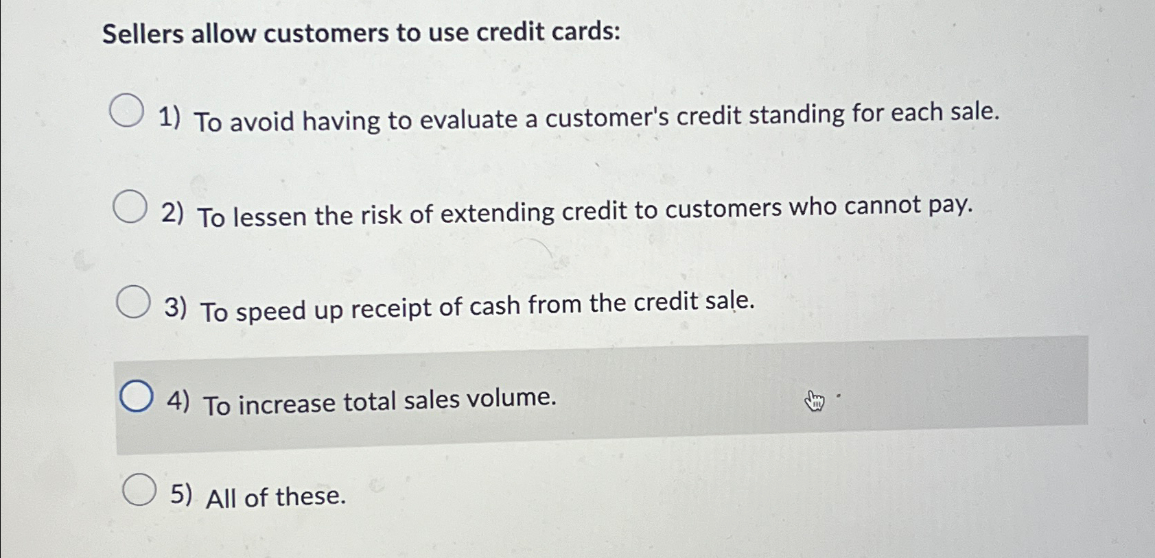 Solved Sellers allow customers to use credit cards:To avoid | Chegg.com