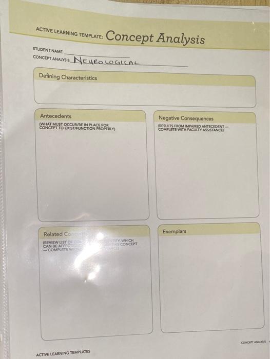ACTIVE LEARNING TEMPLATE: Concept Analysis STUDENT | Chegg.com