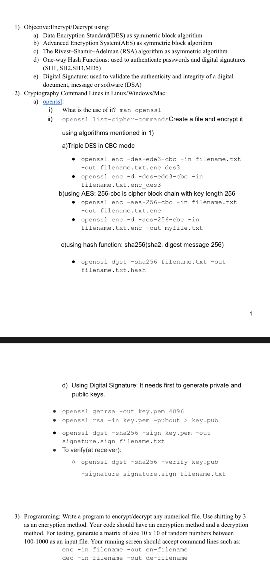 Solved Use window's cmdObjective:Encrypt/Decrypt using:a) | Chegg.com