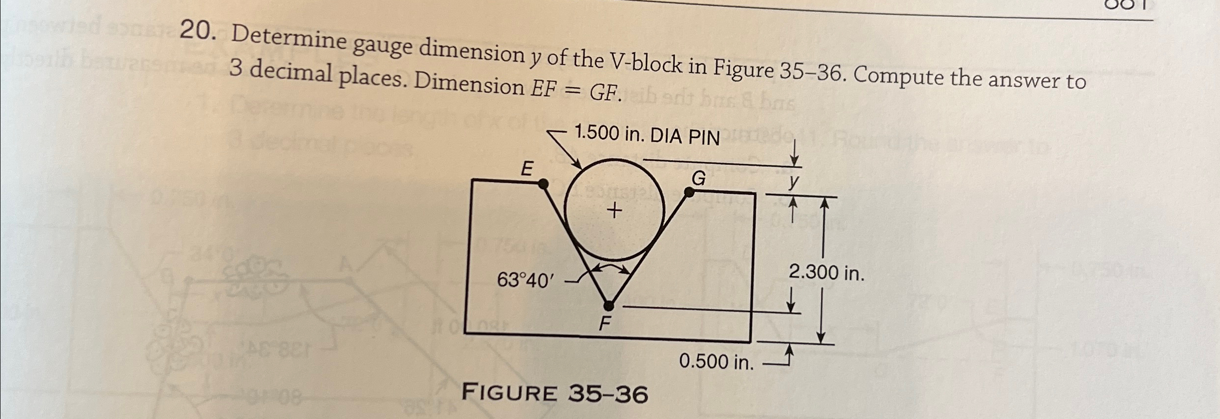 Solved Determine gauge dimension y ﻿of the V-block in Figure | Chegg.com