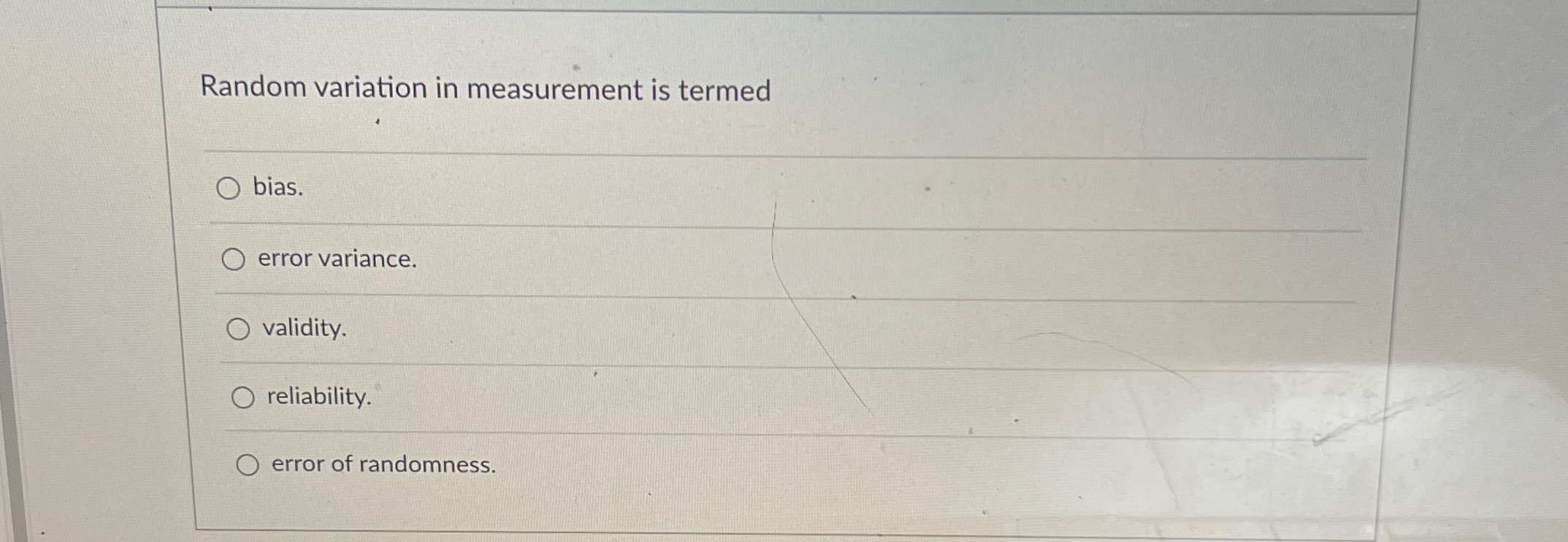 Solved Random variation in measurement is termedbias.error | Chegg.com