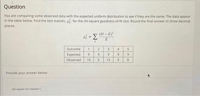 Solved You are comparing some observed data with the | Chegg.com
