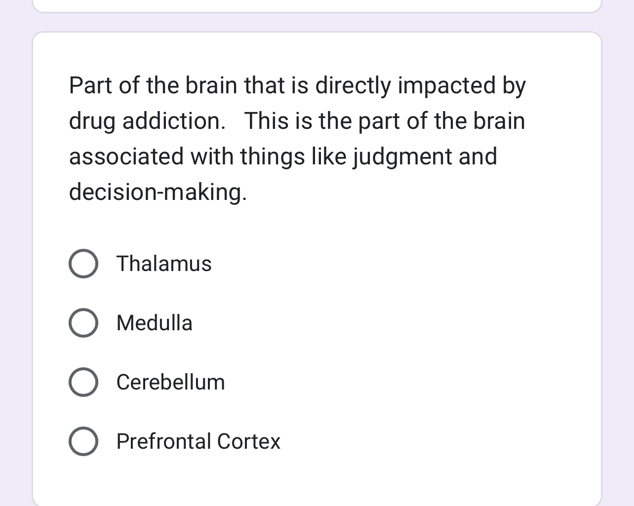 Solved Part of the brain that is directly impacted by drug | Chegg.com