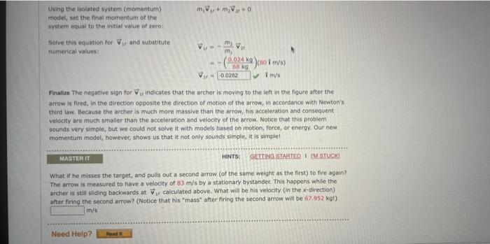 Solved A 68−kg archer stands at rest on frictionless ice and | Chegg.com