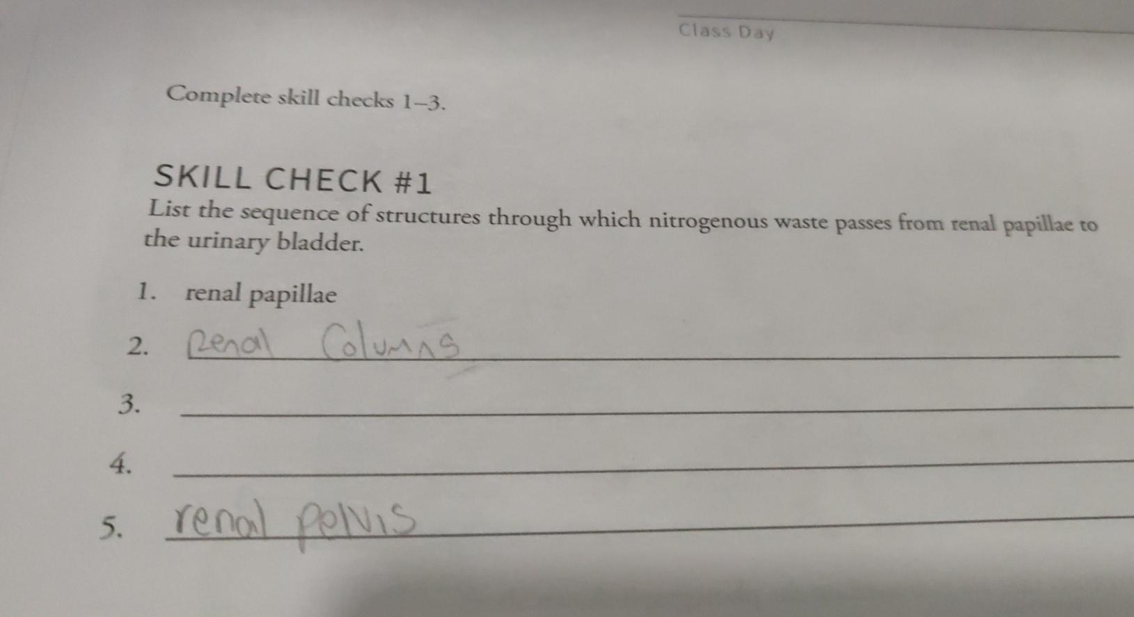 Solved Class Day Complete skill checks 1-3. SKILL CHECK #1 | Chegg.com