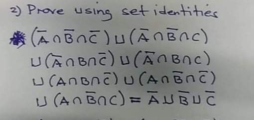 Solved 2) Prove using set identities # Boc)(AnBnc) UABncu ( | Chegg.com Solved 2) Prove using set identities # Boc)(AnBnc) UABncu ( | Chegg.com