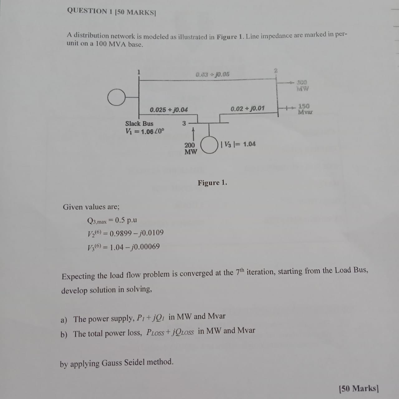 Solved QUESTION 1 [50 ﻿MARKS]A distribution network is | Chegg.com