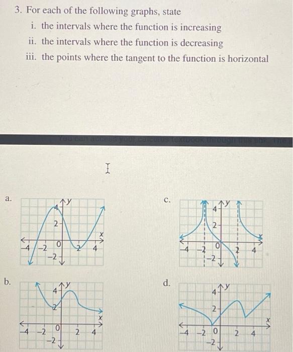 Solved 3. For each of the following graphs, state i. the | Chegg.com