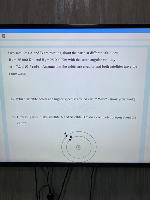 Solved Two Satellites A And B Are Rotating About The Earth