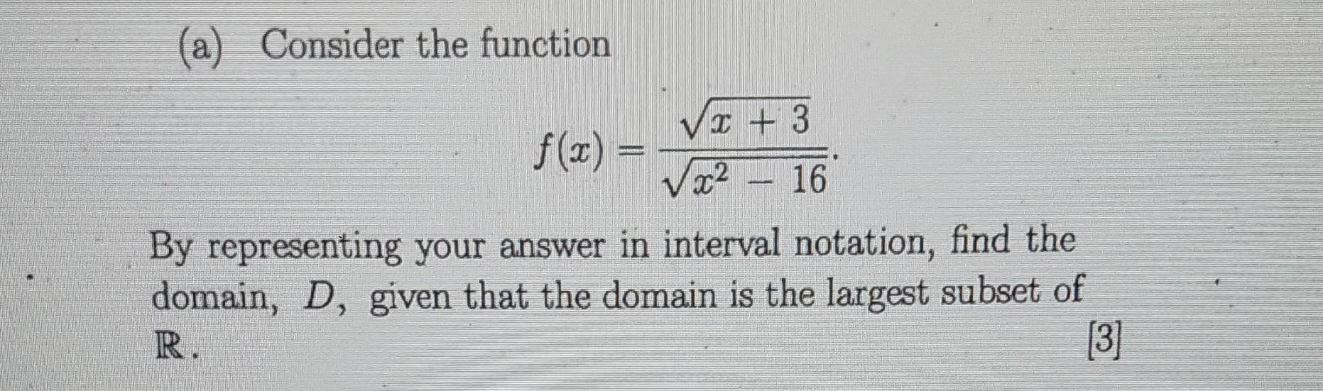(a) Consider the function f(x)=x2−16x+3 By | Chegg.com