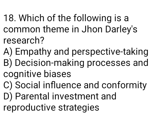 Solved Which of the following is a common theme in Jhon | Chegg.com