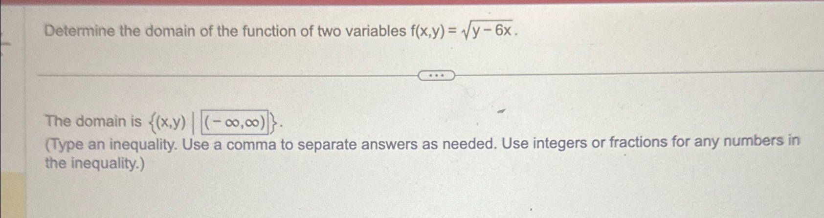 Solved Determine the domain of the function of two variables | Chegg.com