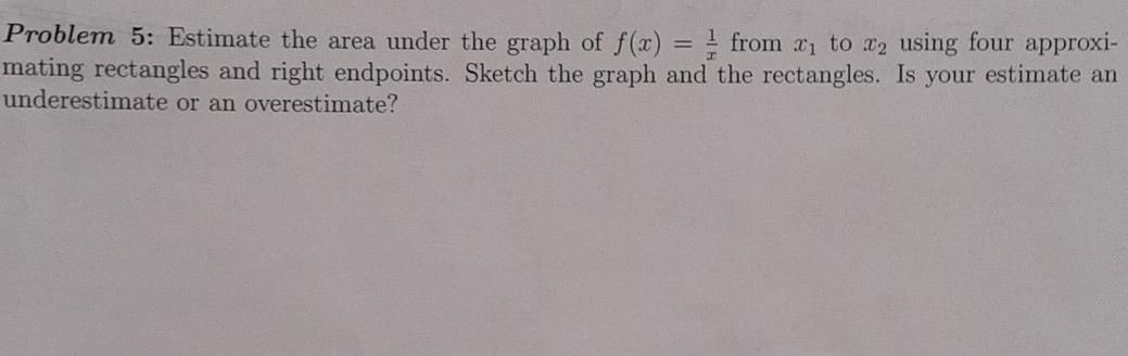 Solved Problem 5: Estimate the area under the graph of f(x) | Chegg.com