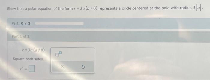 Show that a polar equation of the form r=3a(a =0) | Chegg.com