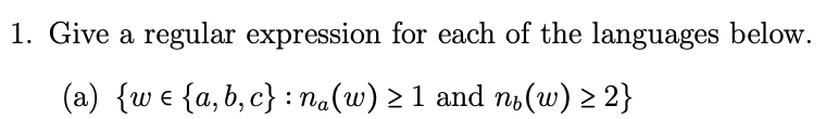 Solved Give a regular expression for each of the languages | Chegg.com