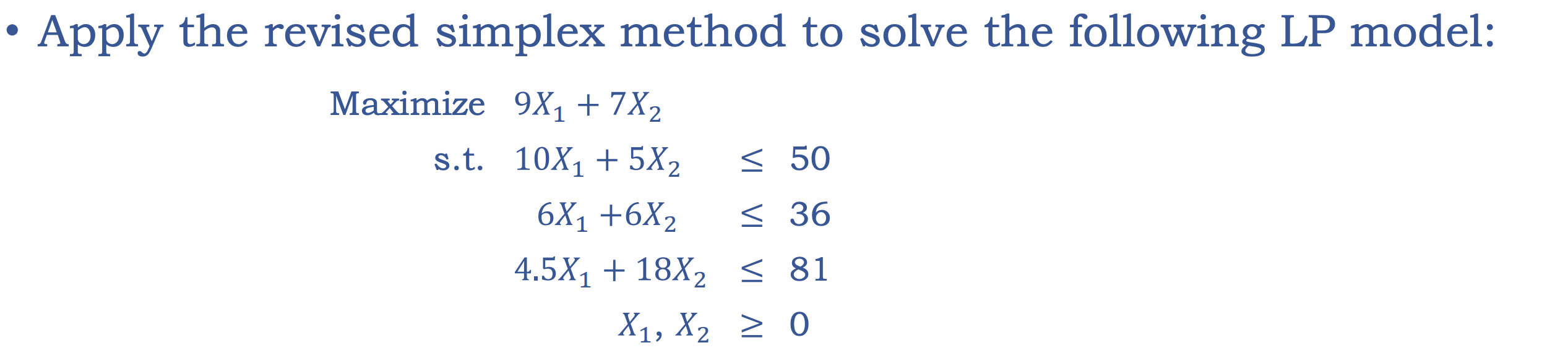 Solved Apply the revised simplex method to solve the | Chegg.com