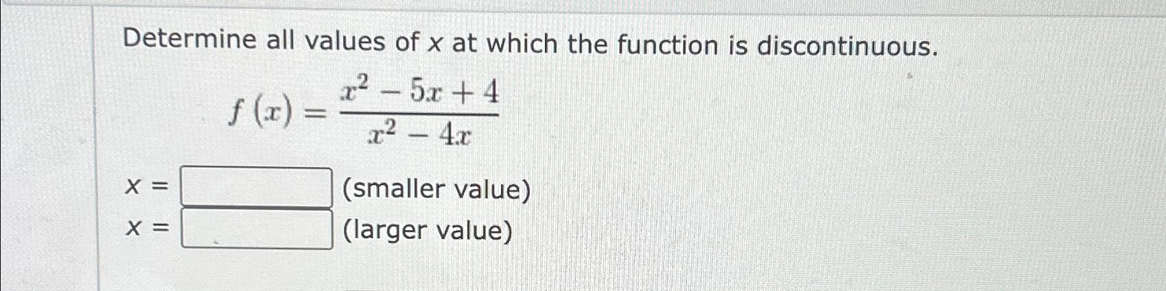 Solved Determine all values of x ﻿at which the function is | Chegg.com