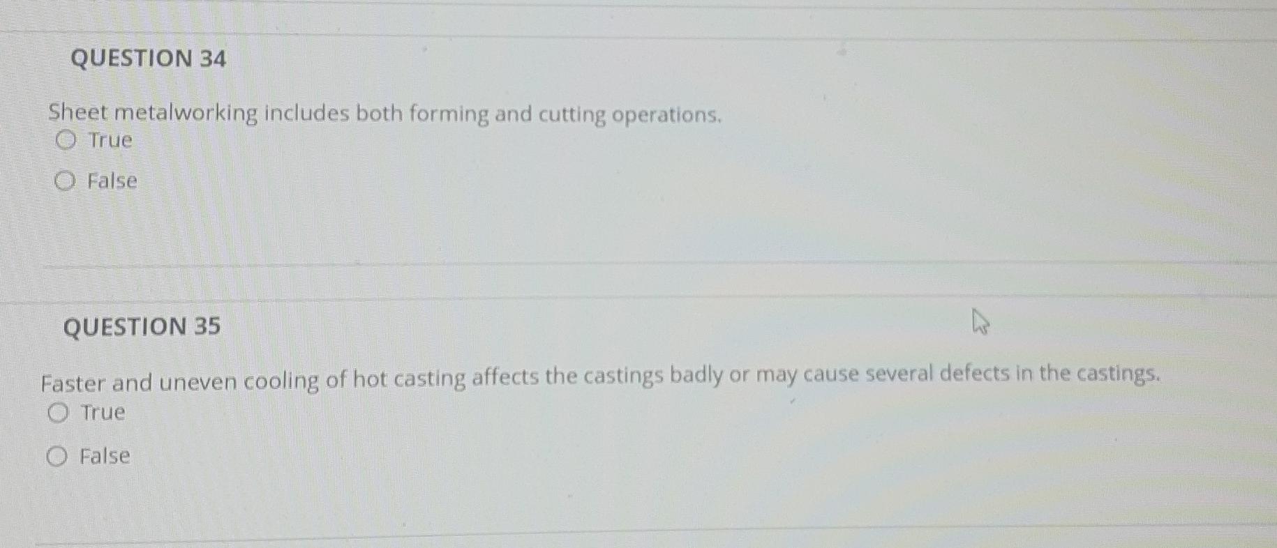 Solved QUESTION 32 Lancing is the operation of. O removal of | Chegg.com