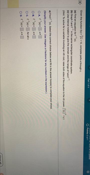 Solved Given the function f(x)=3x+10, complete parts a | Chegg.com