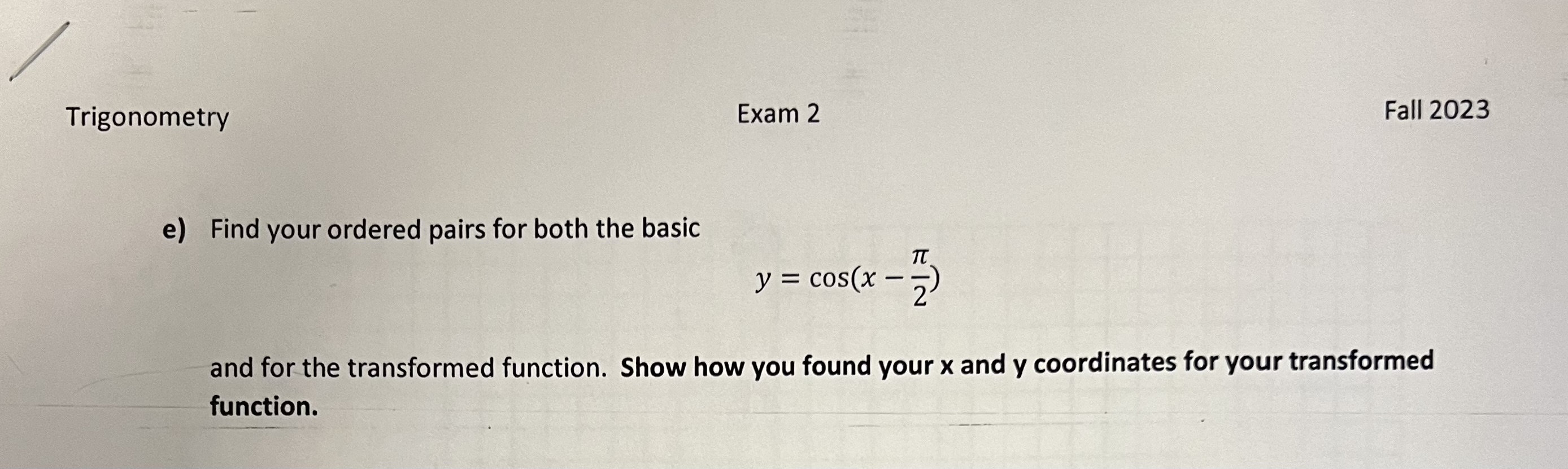 Solved e) ﻿Find your ordered pairs for both the | Chegg.com