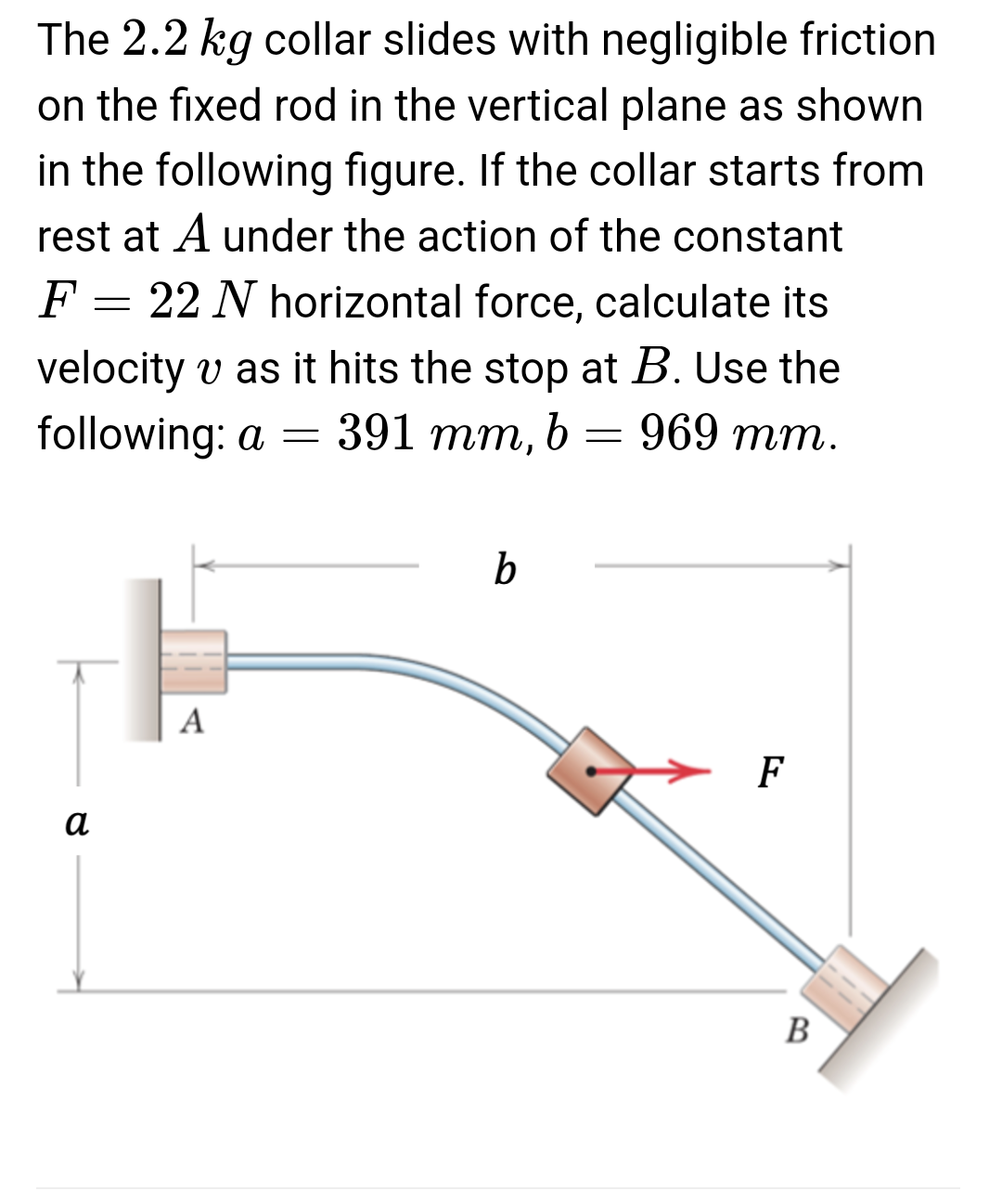 The 2.2kg collar slides with negligible friction on | Chegg.com