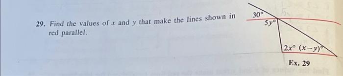 Solved 30° Syº 29. Find the values of x and y that make the | Chegg.com
