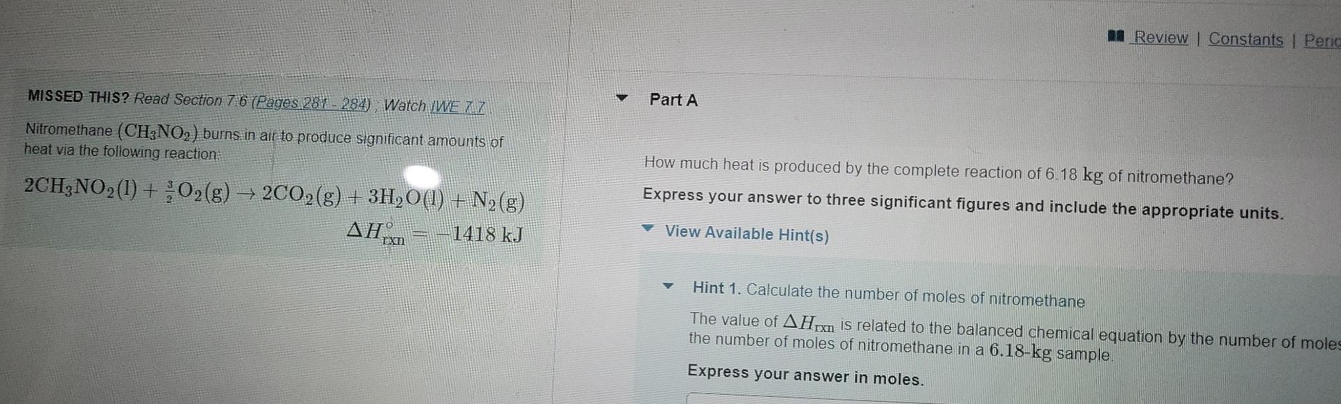 Solved Review | Constants | Peric MISSED THIS? Read Section | Chegg.com