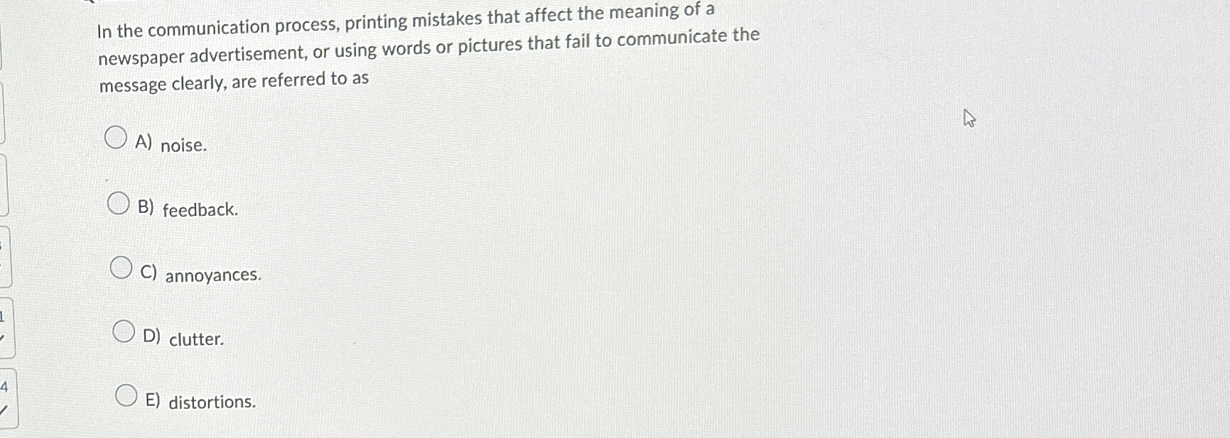 Solved In the communication process, printing mistakes that | Chegg.com
