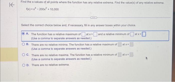 Solved Find the x-values of all points where the function | Chegg.com