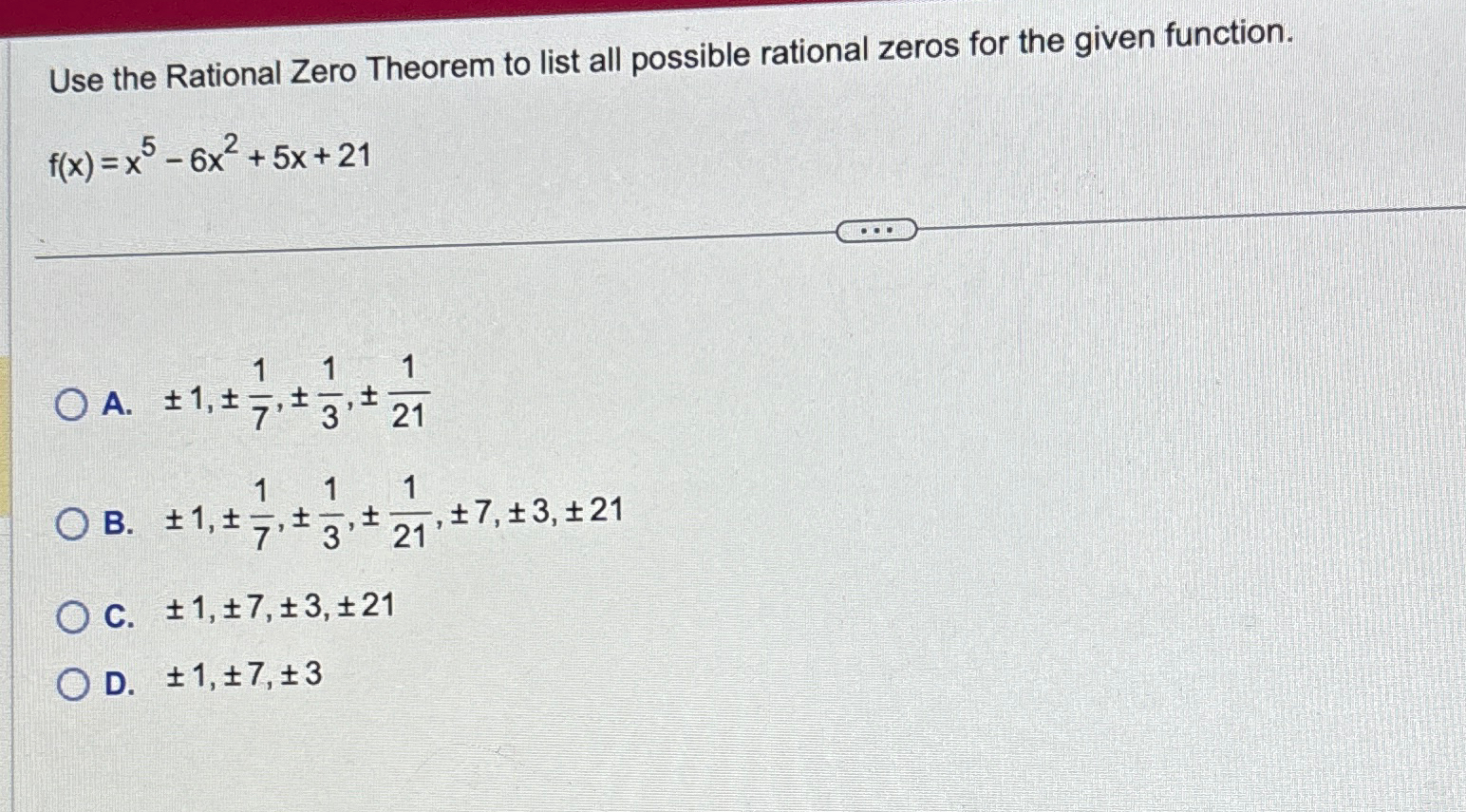 Solved Use the Rational Zero Theorem to list all possible | Chegg.com