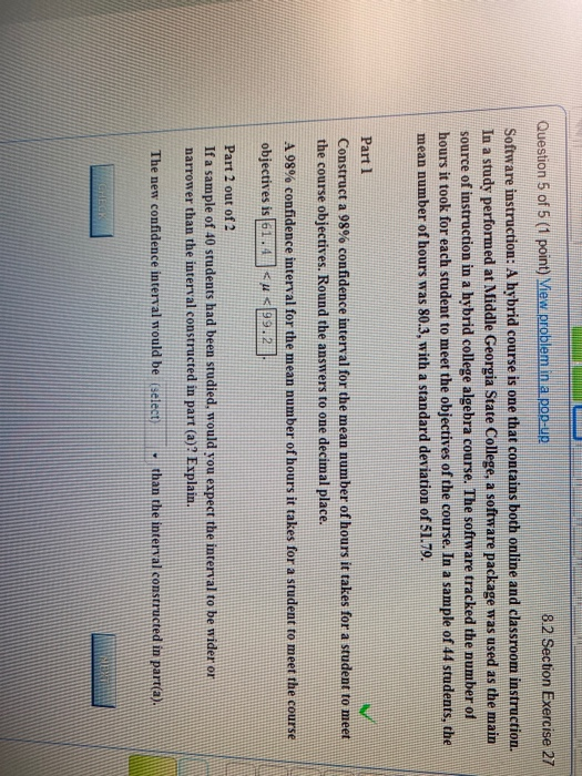Solved Question 5 of 5 (1 point) View problem in a pop-up | Chegg.com