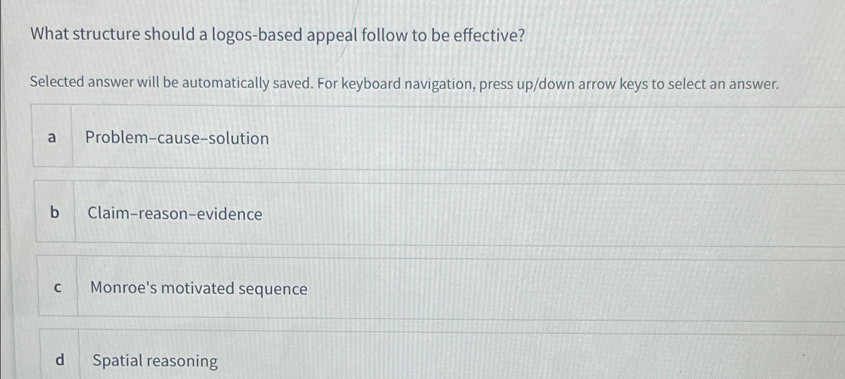 Solved What structure should a logos-based appeal follow to | Chegg.com