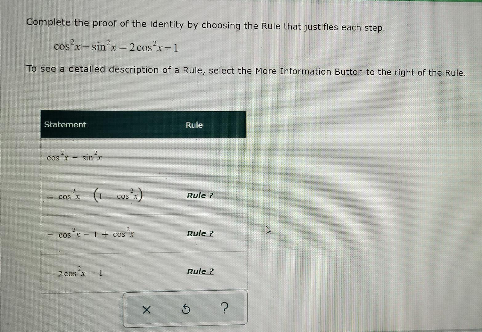 Solved Complete the proof of the identity by choosing the | Chegg.com