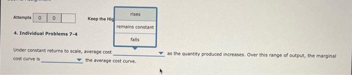 Solved Attempts Keep the His 4. Individual Problems 7-4 | Chegg.com