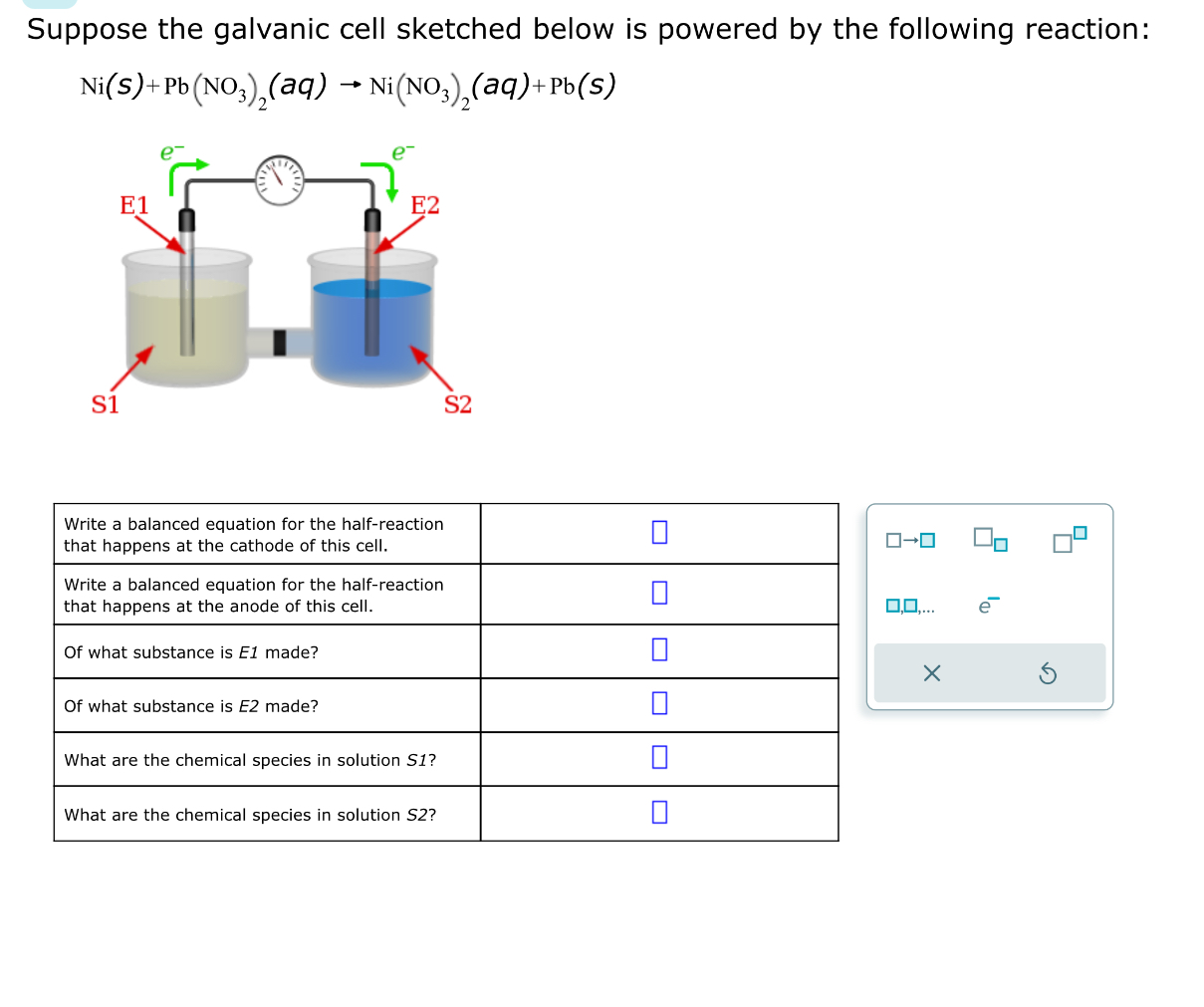 Solved Suppose the galvanic cell sketched below is powered | Chegg.com