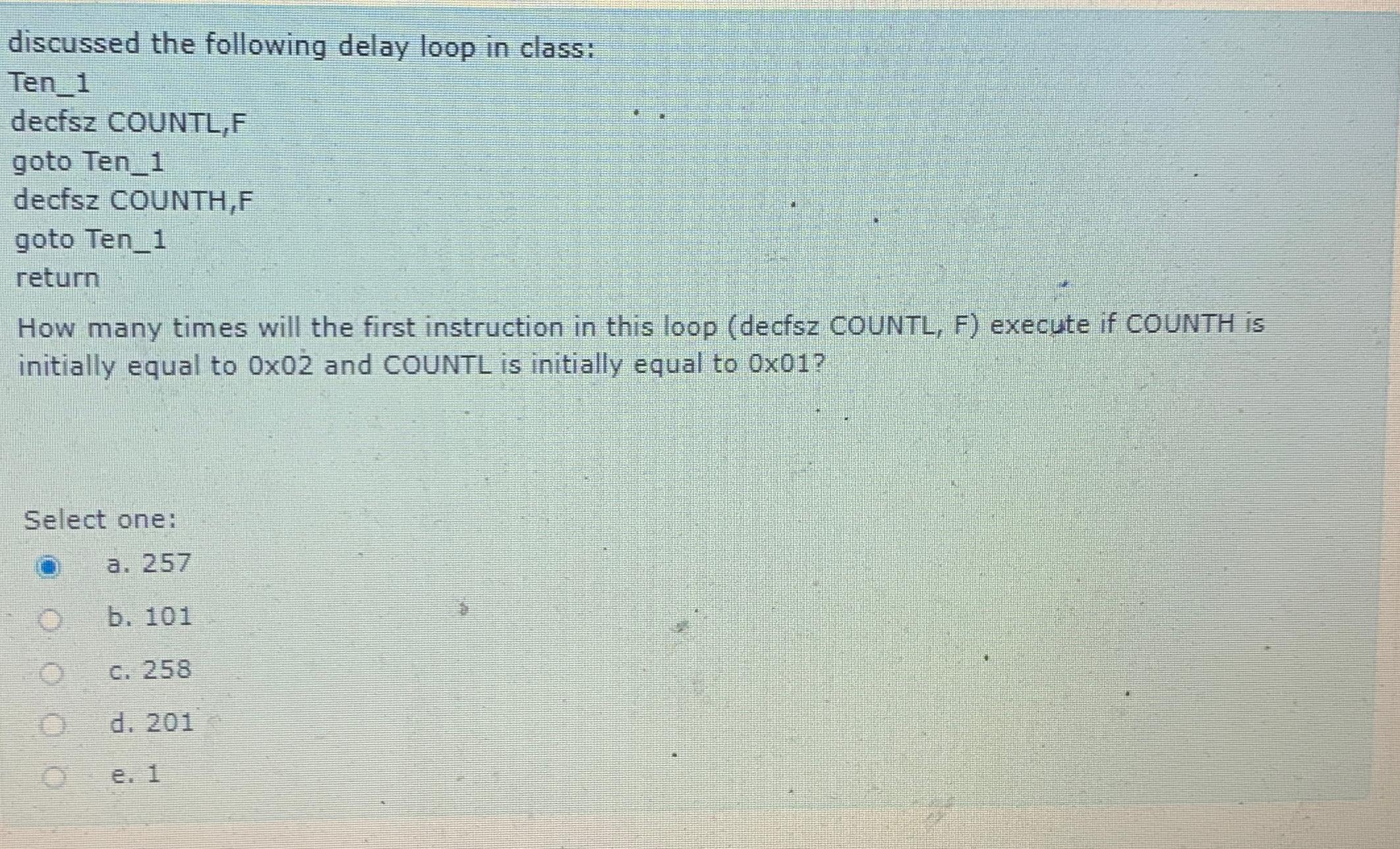 Solved discussed the following delay loop in | Chegg.com