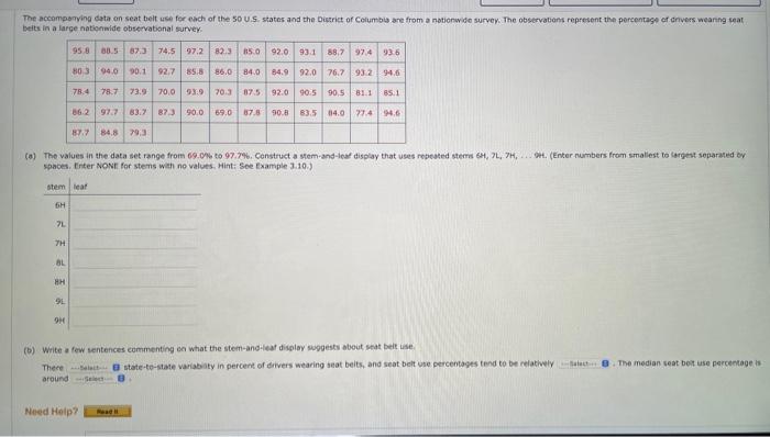 Solved spaces. Enter NONF for stems wath no values. Hint: | Chegg.com
