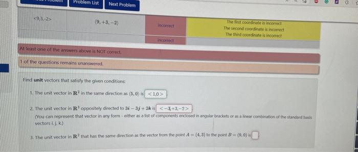 Solved Find unit wectors that satisfy the given conditions: | Chegg.com