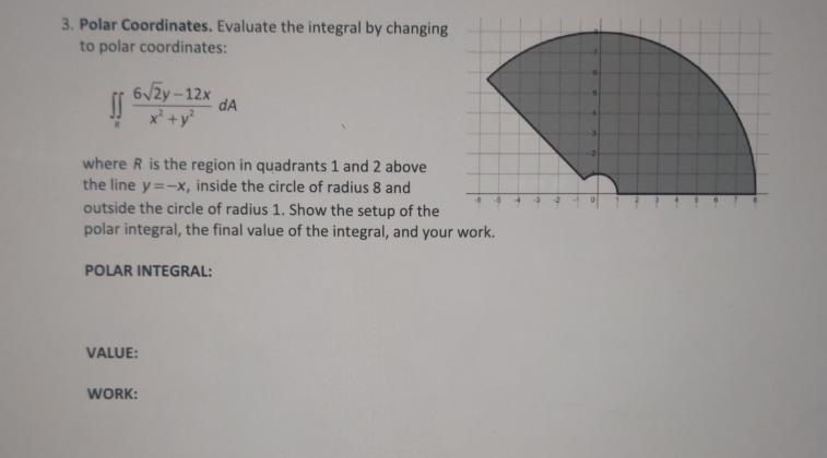 Solved Polar Coordinates. Evaluate the integral by changing | Chegg.com