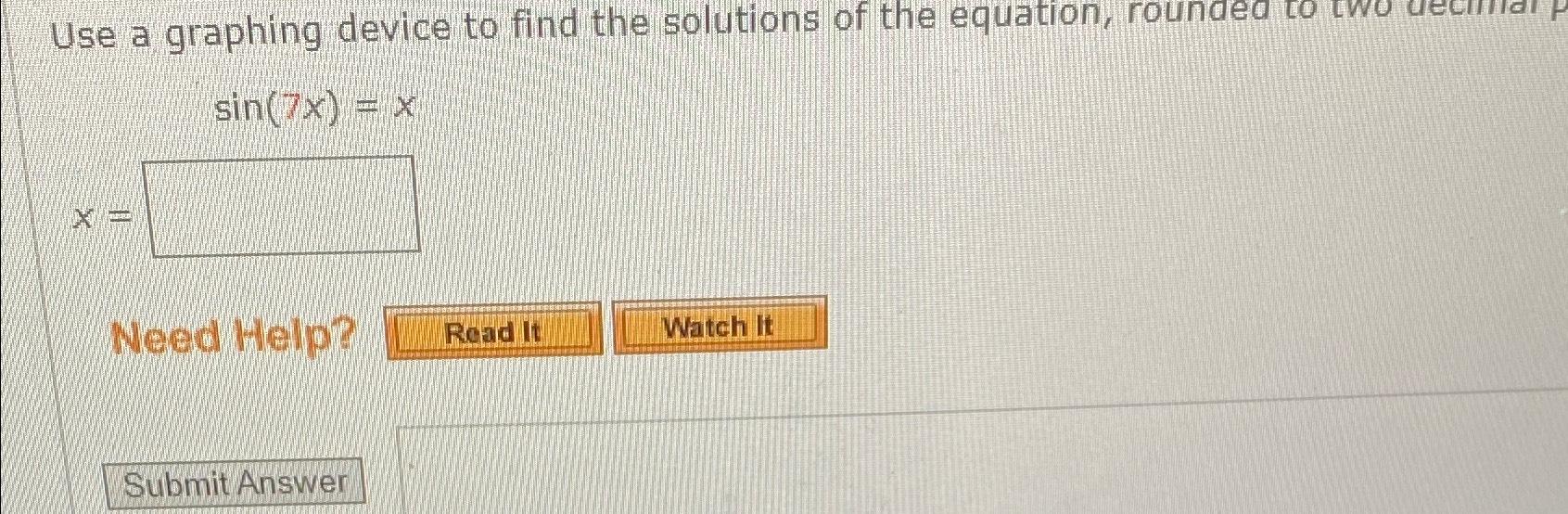 Solved Use a graphing device to find the solutions of the | Chegg.com