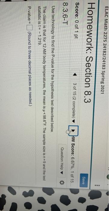 Solved ELAC Math 2275 24182/24183 Spring 2021 Homework: | Chegg.com