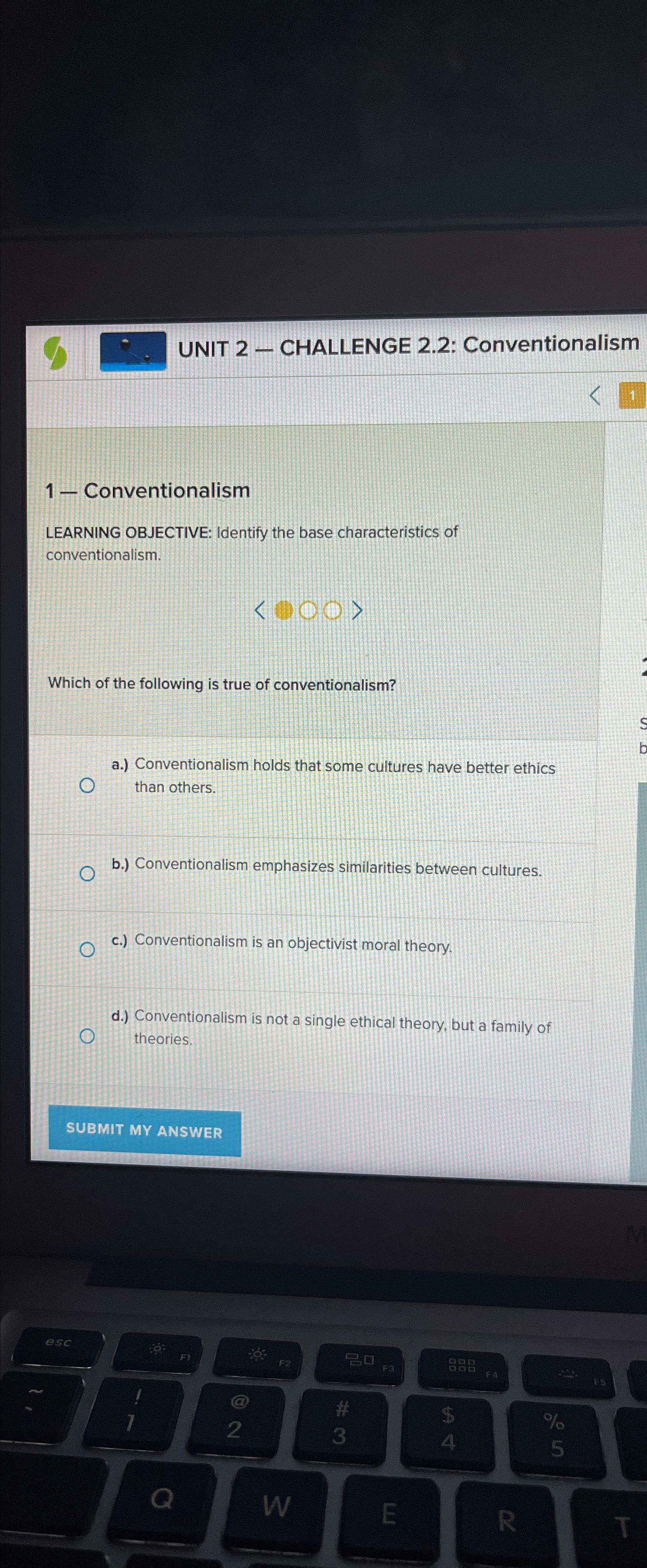 Solved UNIT 2 - ﻿CHALLENGE 2.2: Conventionalism1 - | Chegg.com