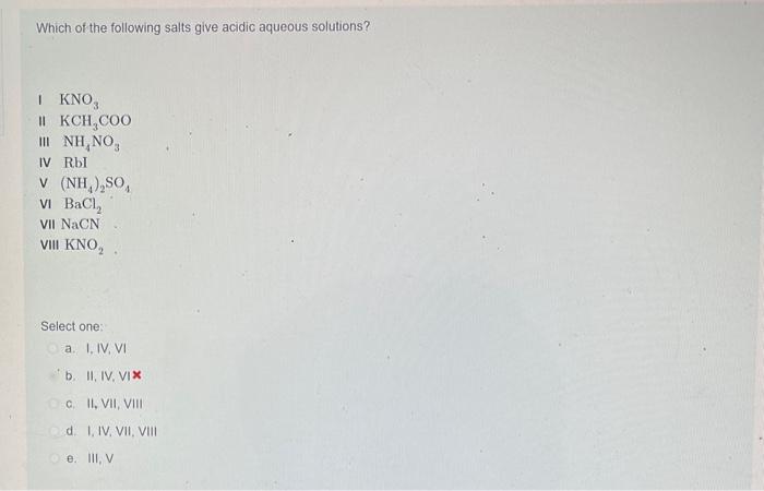 Solved a. I, IV, VI b. II, IV, V|X c. II, VII, VIII d. I, | Chegg.com