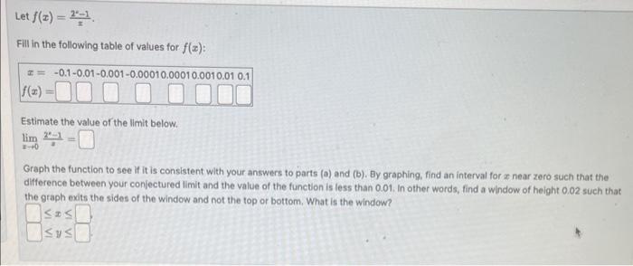 Solved Let f(x)=x2x−1 Fill in the following table of values | Chegg.com