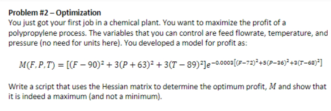 Solved Problem #2-Optimization You just got your first job | Chegg.com